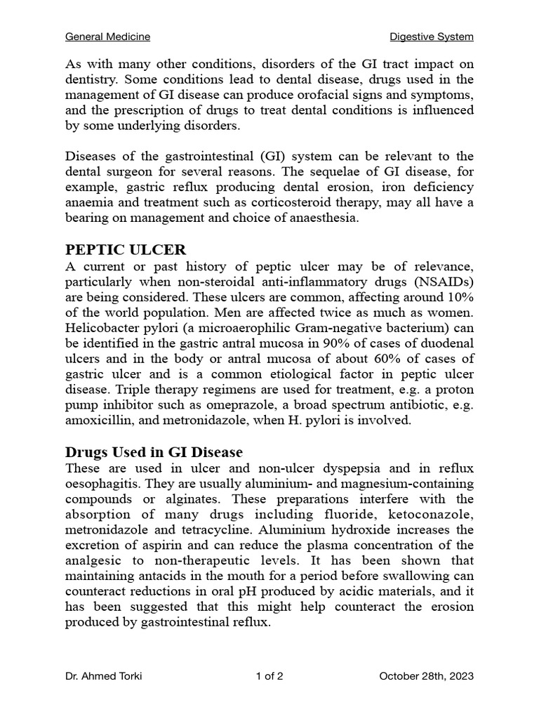07 8 Peptic Ulcer | PDF | Medical Treatments | Clinical Medicine