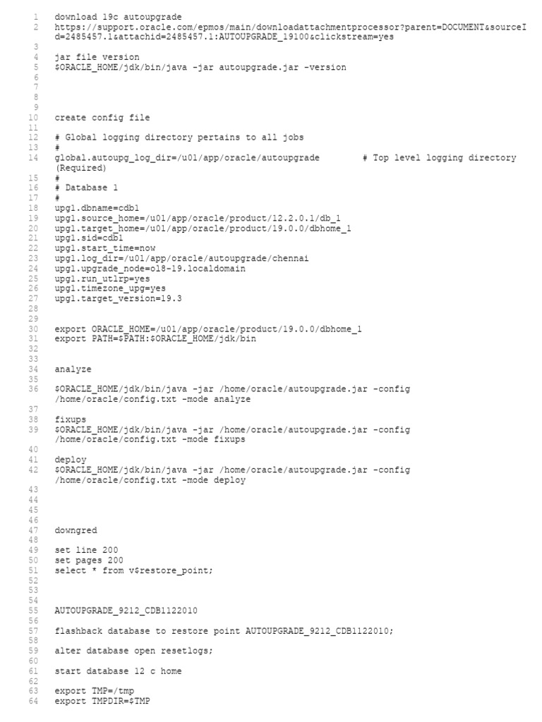 Oracle Upgrade 12c To 19c With Auto Upgrade Utility Pdf