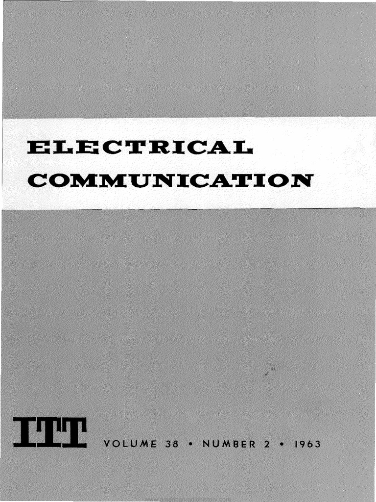 ITT Vol 38 1963 02 | PDF | Telephone Exchange | Antenna (Radio)