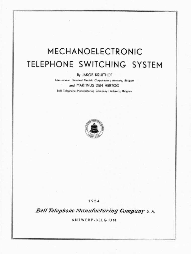 BTMC Mechanoelectric Telephone Switching System | PDF