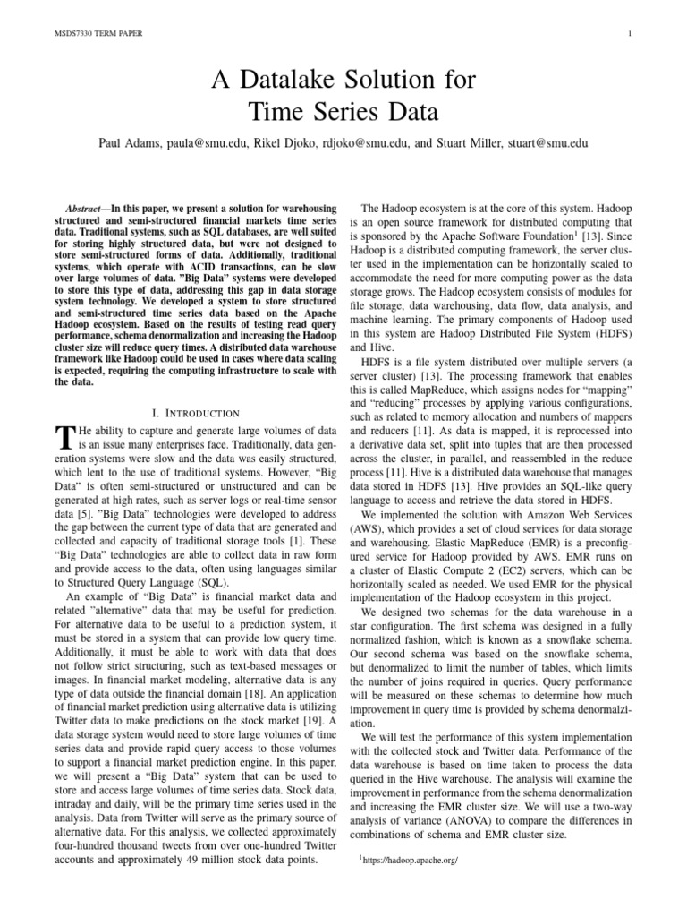 Project Data Lake | PDF | Apache Hadoop | Map Reduce