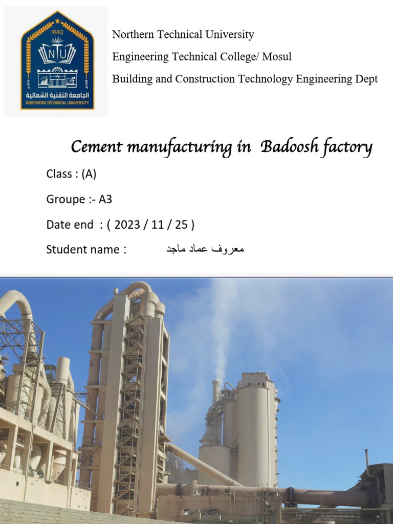 Cement Production in Badoosh Factory | PDF | Cement | Industrial Processes