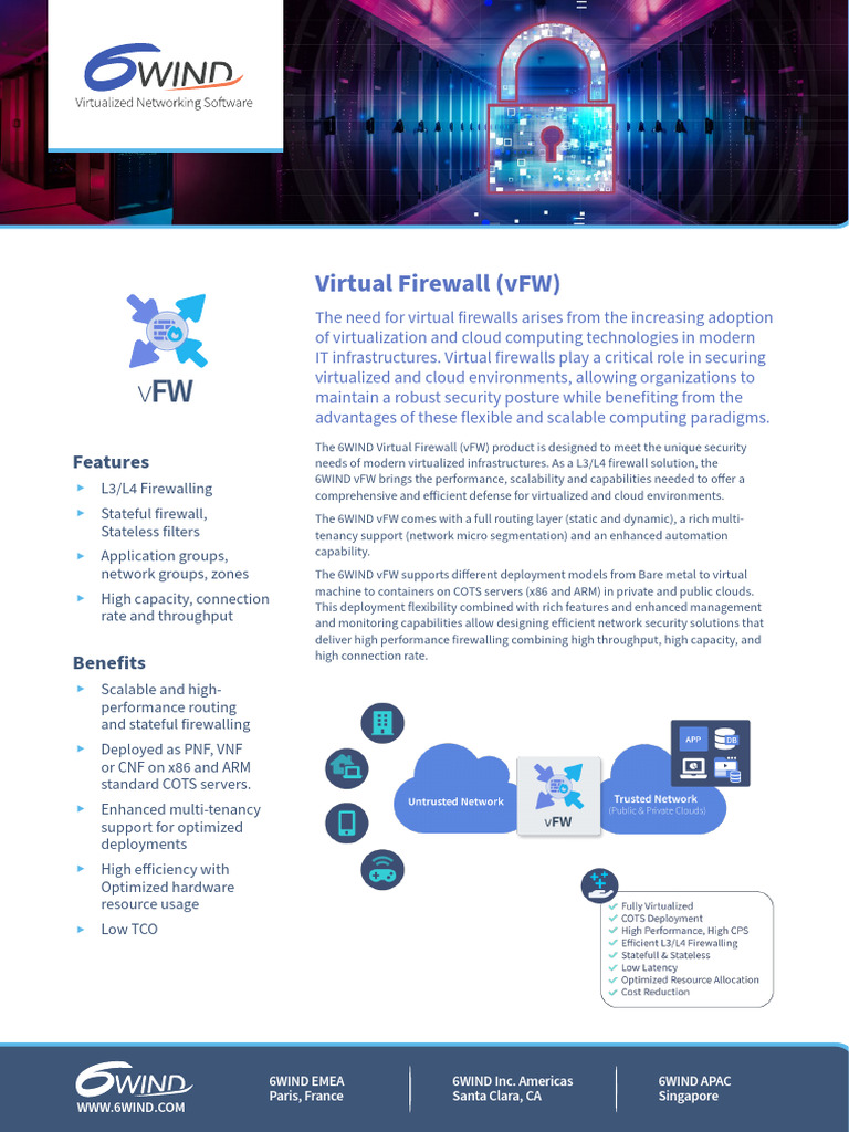 6WIND VFW Datasheet | PDF | Cloud Computing | I Pv6