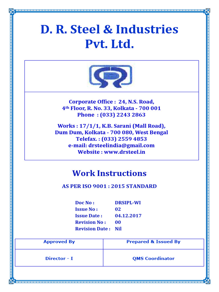 Work Instructions | PDF | Welding | Construction