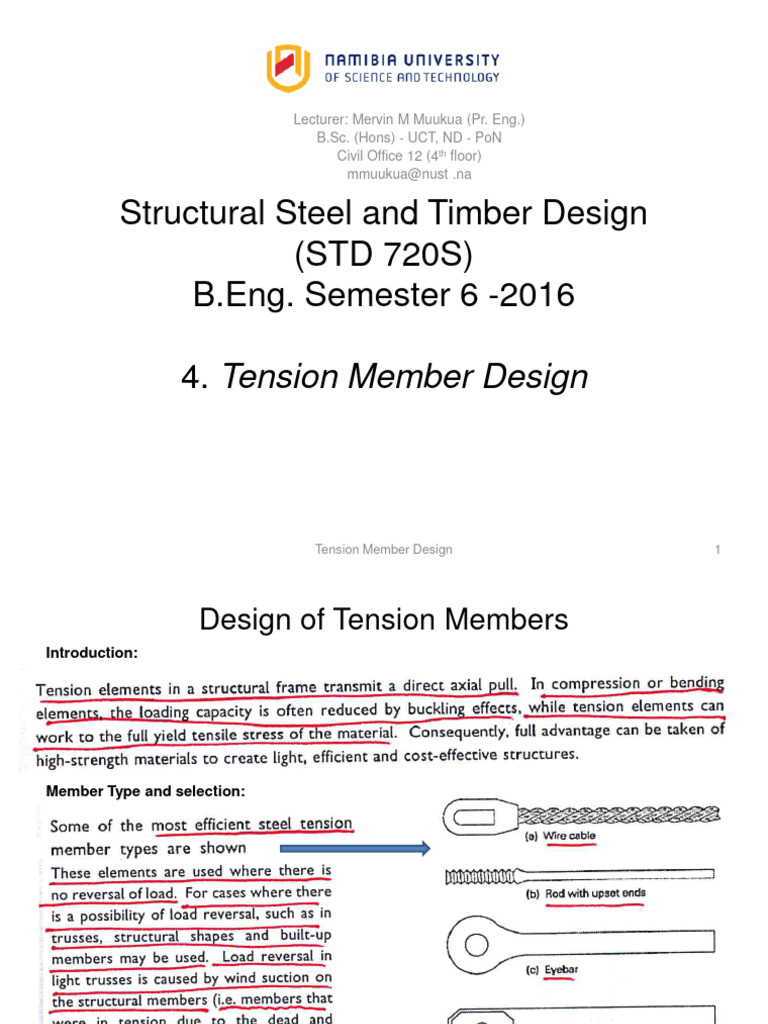 Tension Member Design | PDF | Beam (Structure) | Tension (Physics)