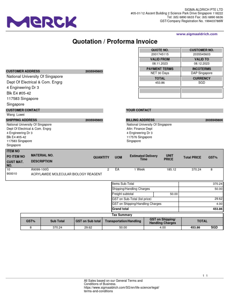 Quotation / Proforma Invoice | PDF | Government Finances | Trade