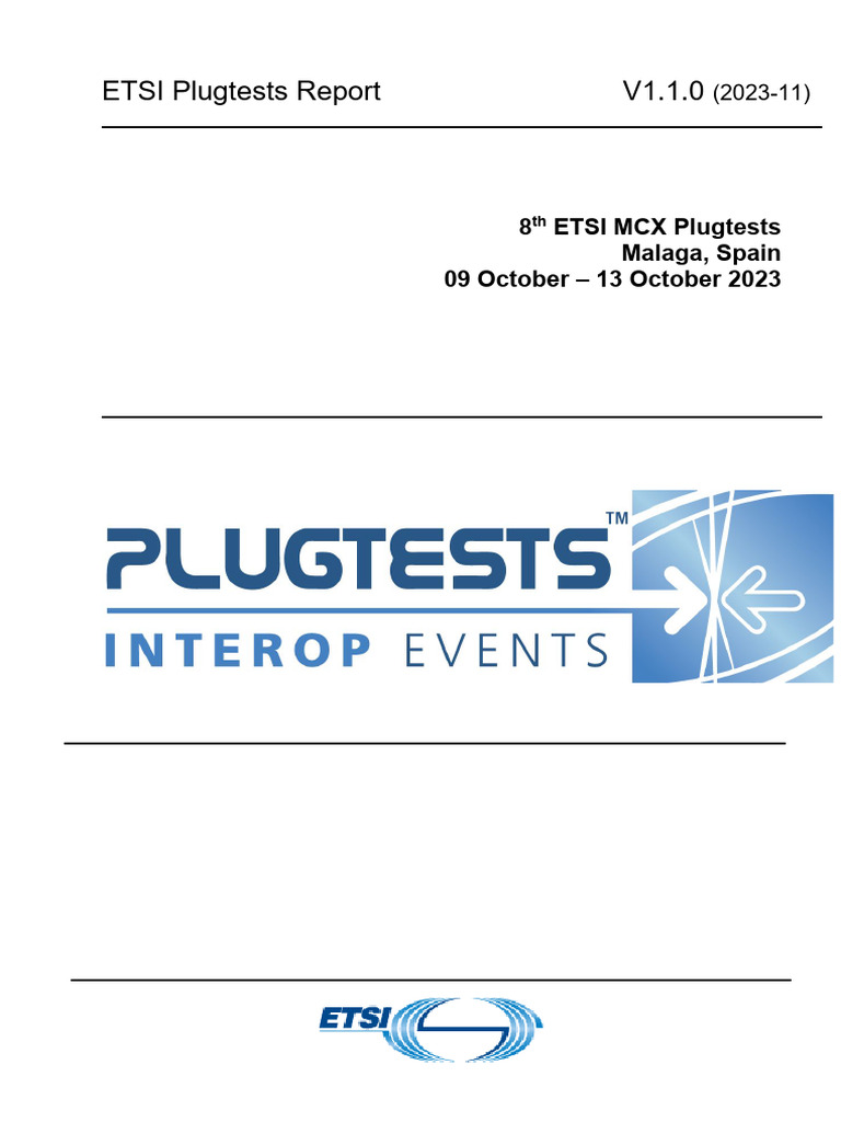 8th ETSI MCX Plugtests Report V110 | PDF | Session Initiation Protocol ...