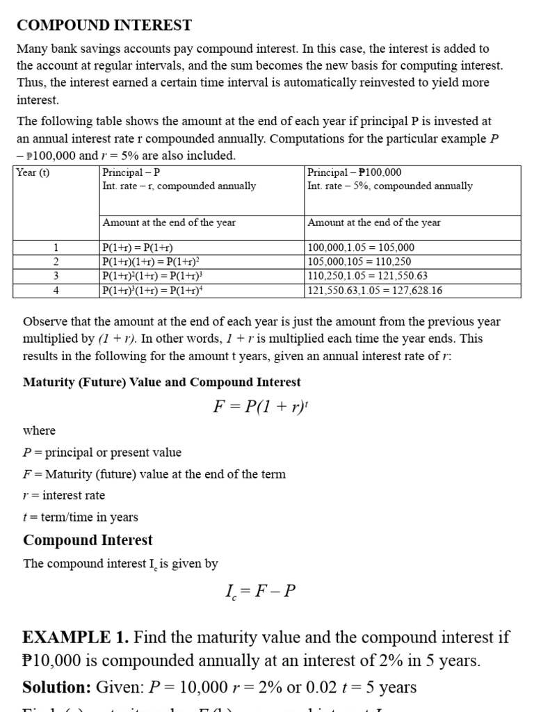 Compoun Interest Lesson | PDF | Compound Interest | Interest Compoun Interest Lesson | PDF | Compound Interest | Interest
