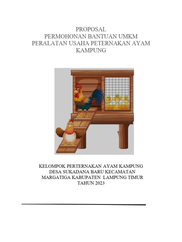 Proposal Umkm-1 Peternakan Ayam Kampung | PDF
