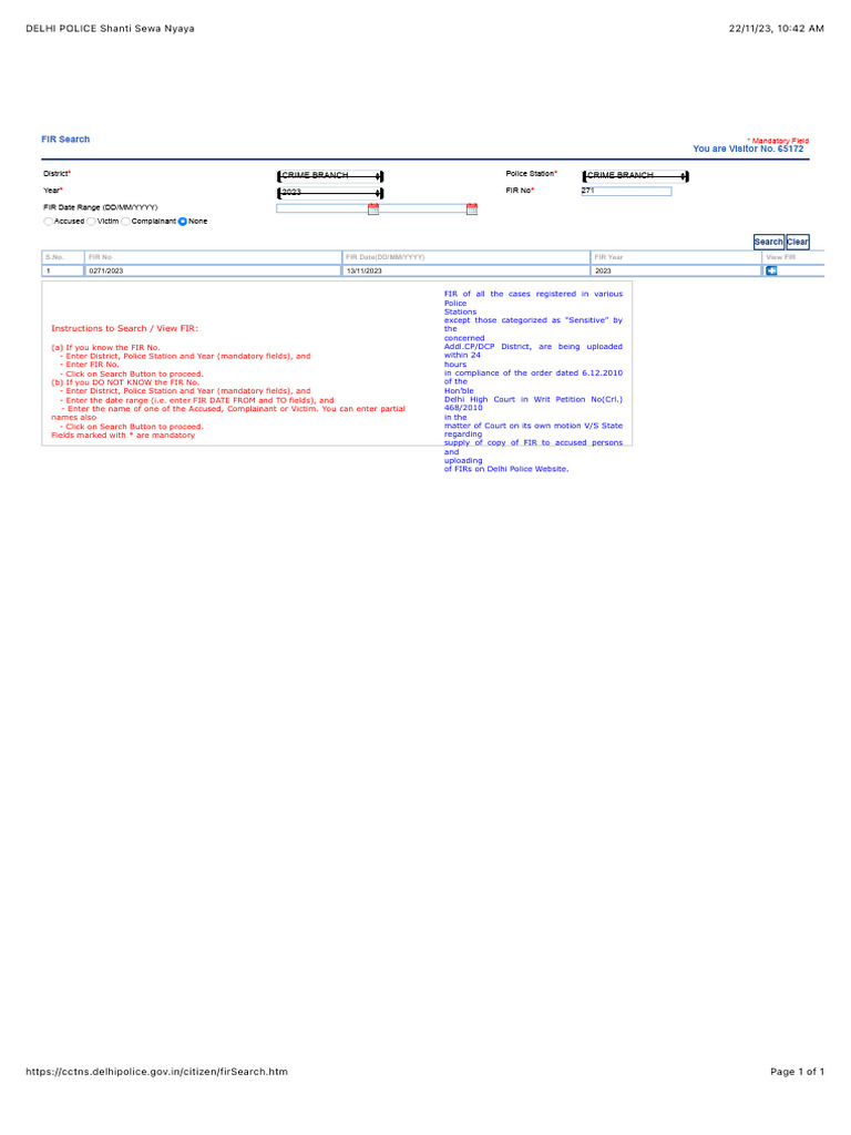 Download Delhi Police FIR Online Guide | PDF | Criminal Justice | Crime ...