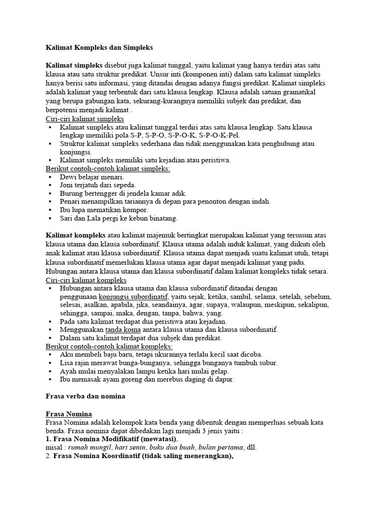 Kalimat Simpleks dan Kompleks | PDF | Filsafat