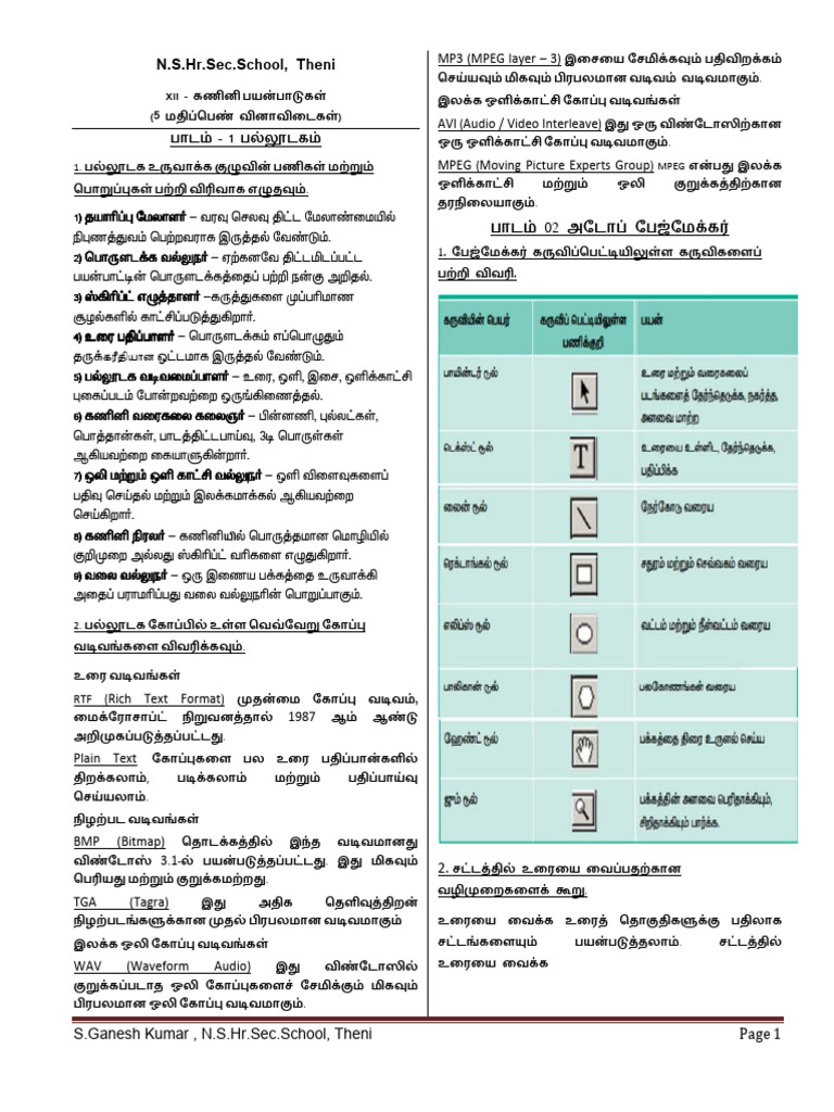 XII Computer Applications 2023 5 Mark Tamil Medium | PDF