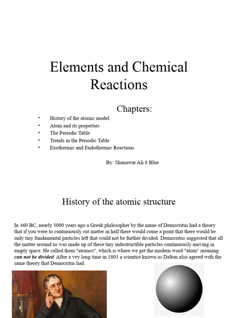 Elements and Chemical Reactions | PDF | Atoms | Atomic Nucleus