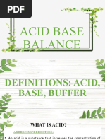 Acid Base Balance | PDF | Ph | Buffer Solution