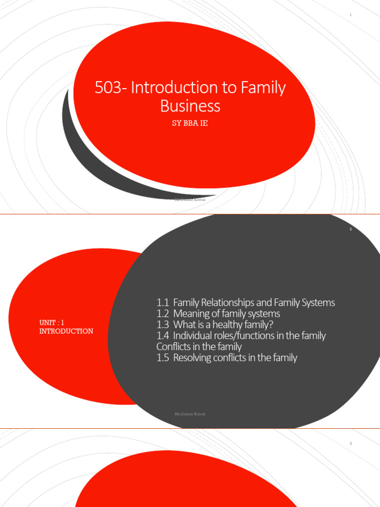 Introduction to Family Business Concepts | PDF | Family | Sibling
