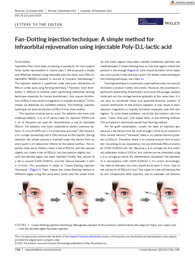 J of Cosmetic Dermatology - 2023 - Lin - Fan Dotting Injection ...