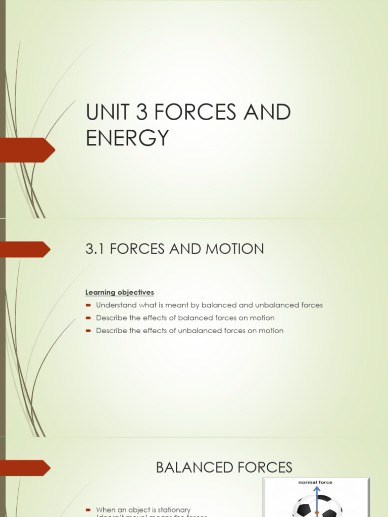Unit 3 Forces and Energy | PDF | Gases | Pressure