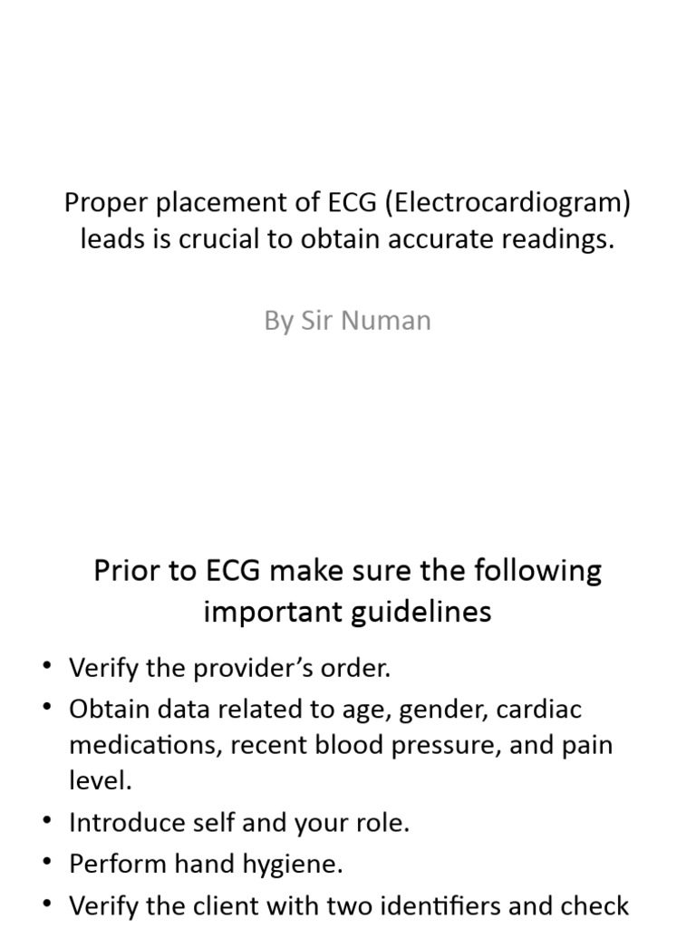 Proper Placement of ECG (Electrocardiogram) Leads | PDF ...