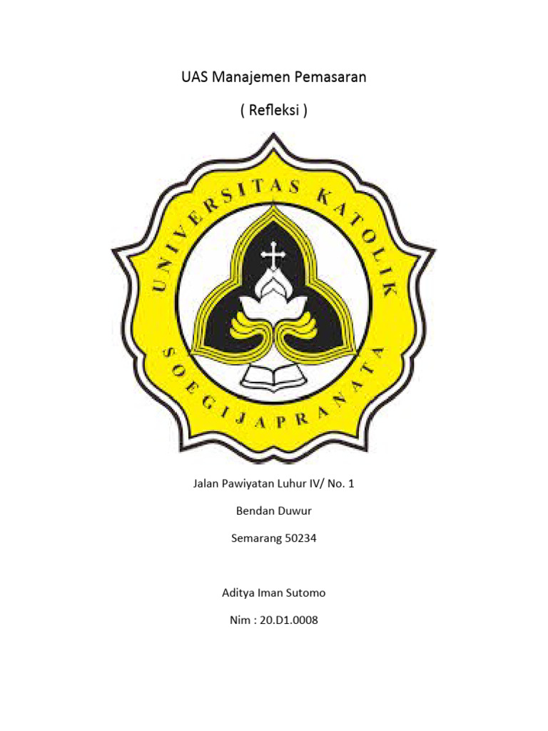 Aditya Iman Sutomo - UAS Manajemen Pemasaran (Refleksi) - Kelas 3.1 | PDF | Ilmu Sosial