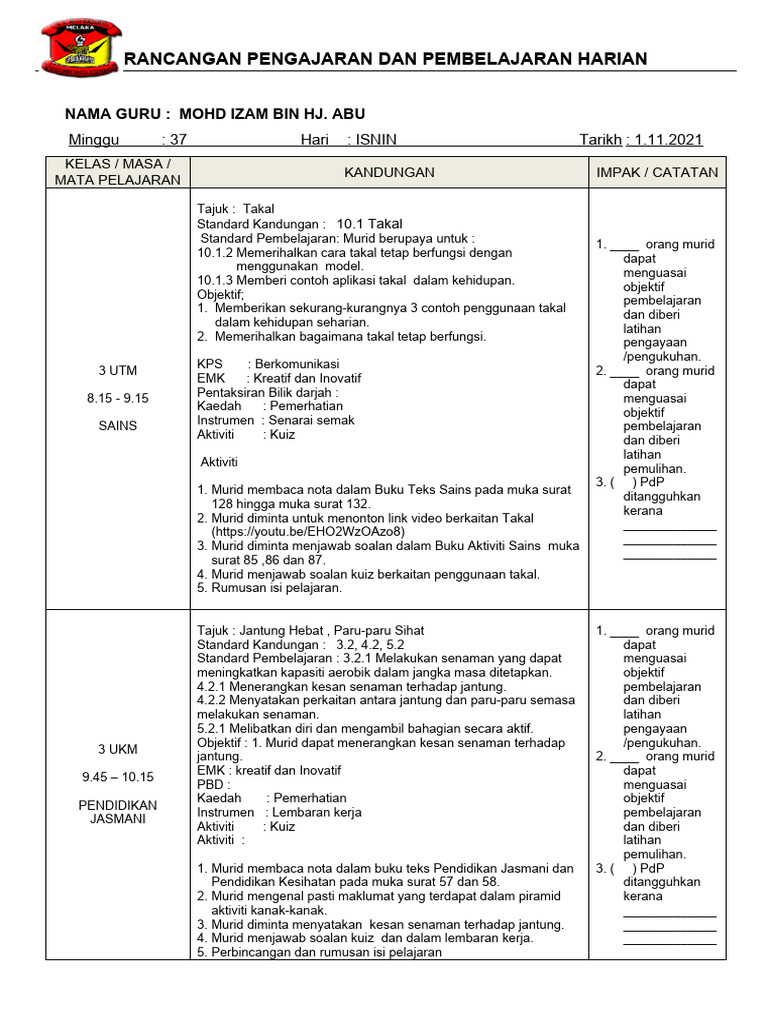 RPH (Isnin) M37 | PDF