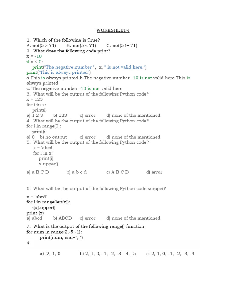 CS Worksheet-I | PDF