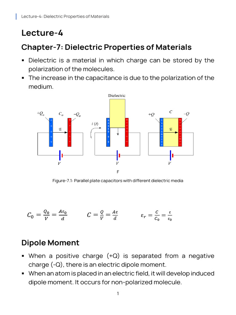 Dielectric Properties of Materials | PDF | Dielectric | Chemical Polarity