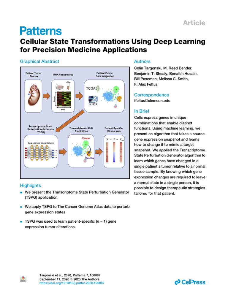 Cellular State Transformations Using Deep Learning For Precision ...