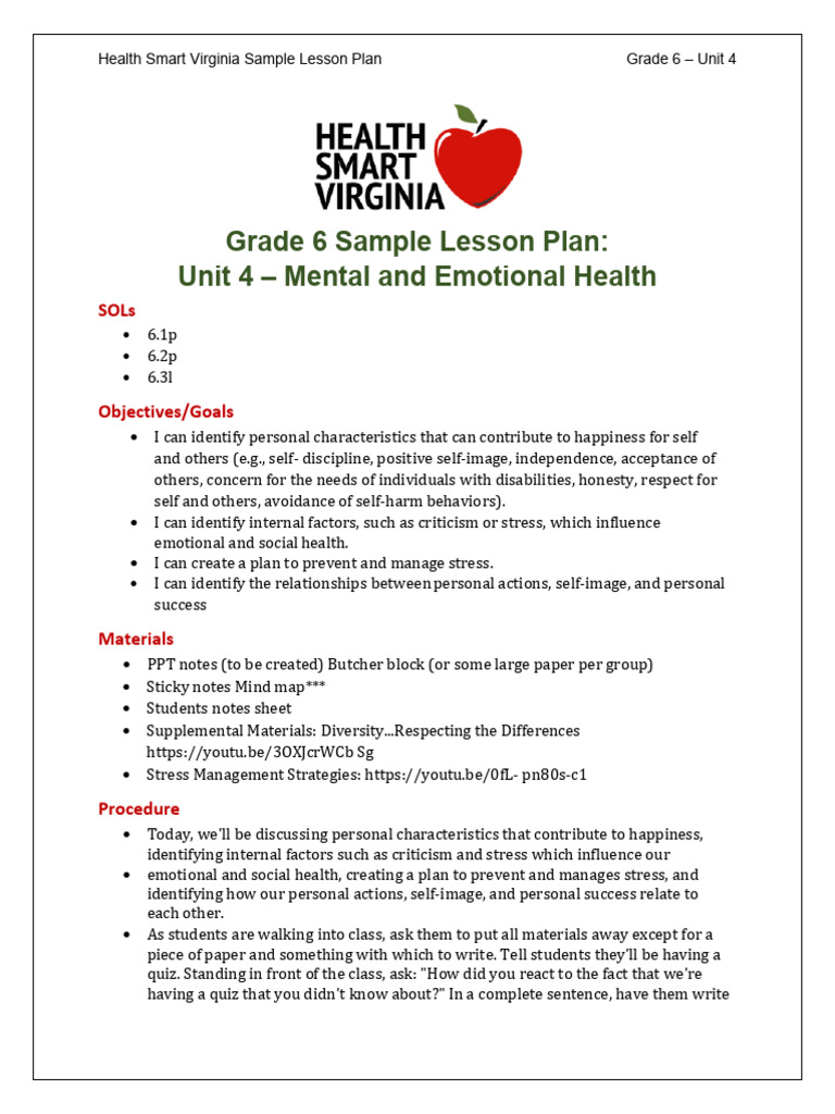 gr6 Se 4 Mental and Emotional Health | PDF | Stress (Biology) | Stress ...