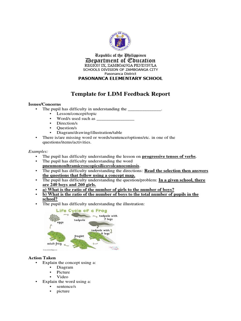 LDM Feedback Report Template | PDF | Cognitive Science | Language Mechanics