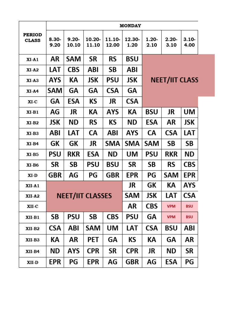 Final Time Table | PDF