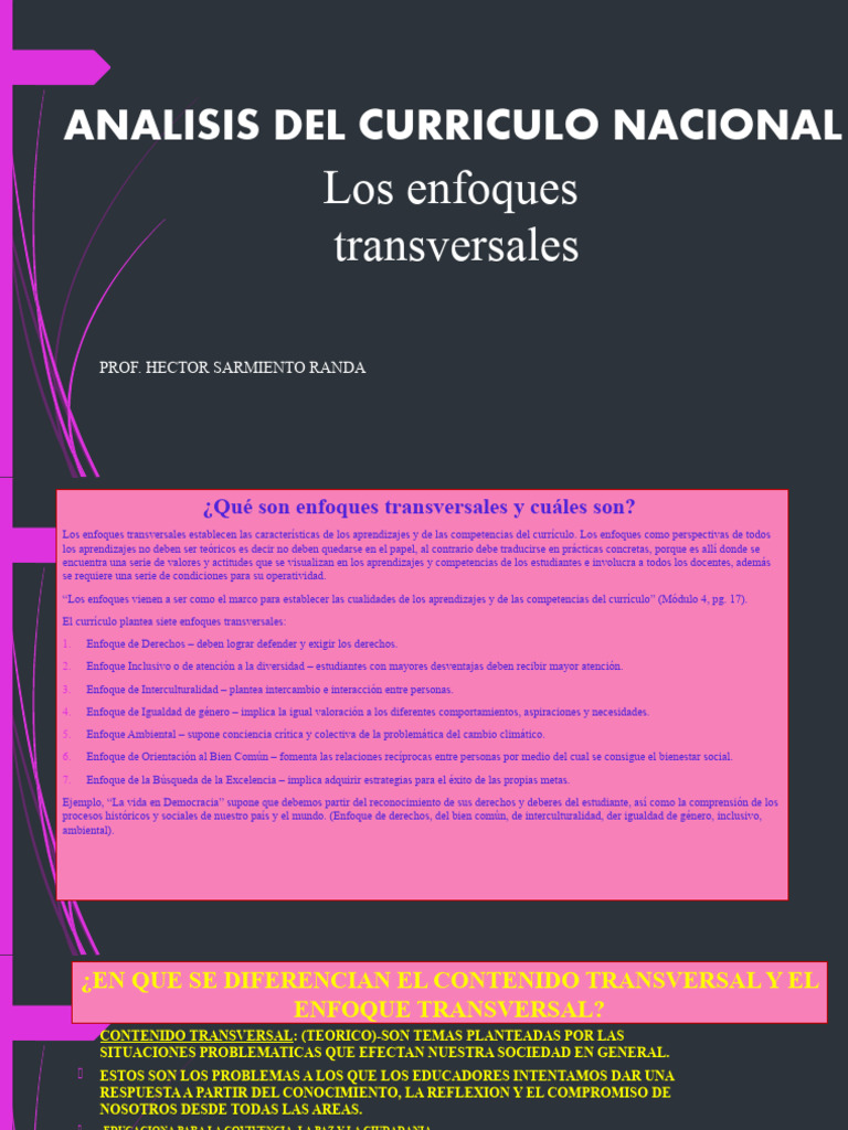 Enfoques Transversales | PDF | Plan de estudios | Aprendizaje