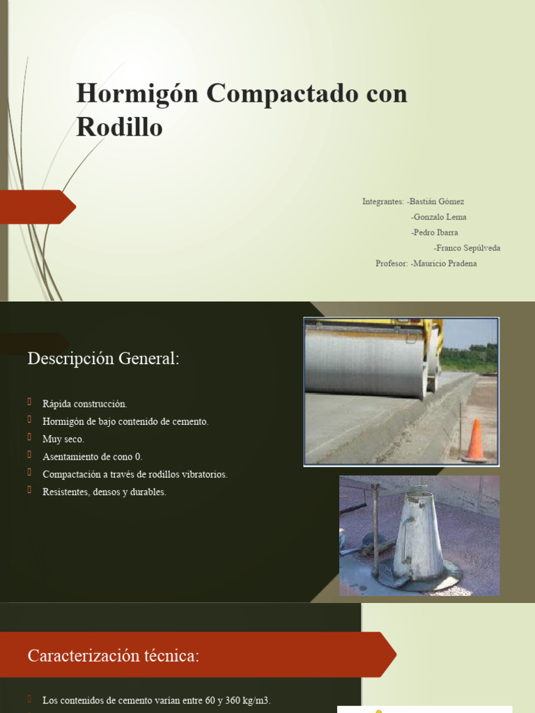 Hormigón Compactado con Rodillo: Ventajas y Aplicaciones | PDF ...