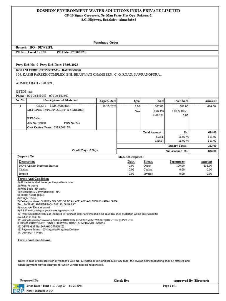 Po - 170 - Gopani - MCF Cartridge | PDF | Government | Payments