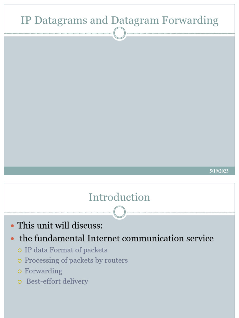 IP Datagram and Datagram Fowarding | PDF | Internet Protocols | Computer Network