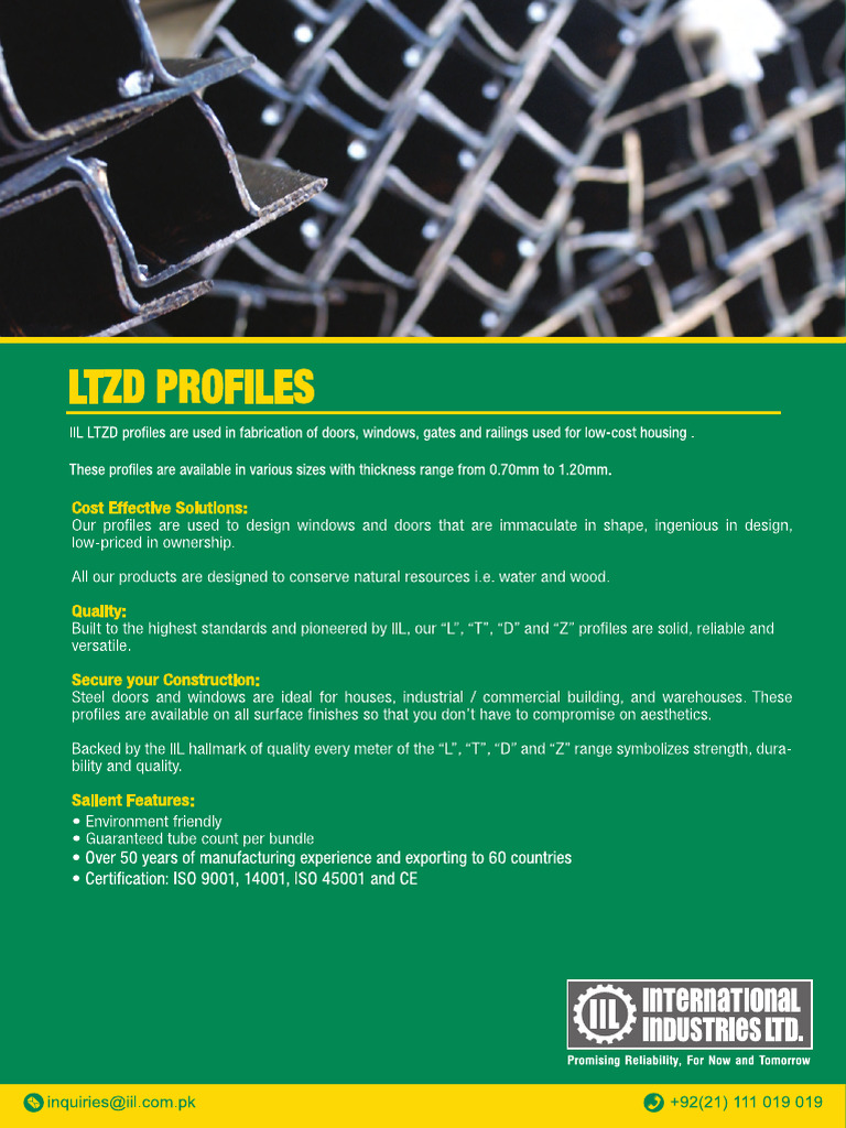 LTZD Profiles Doors Windows Gates Railings | PDF