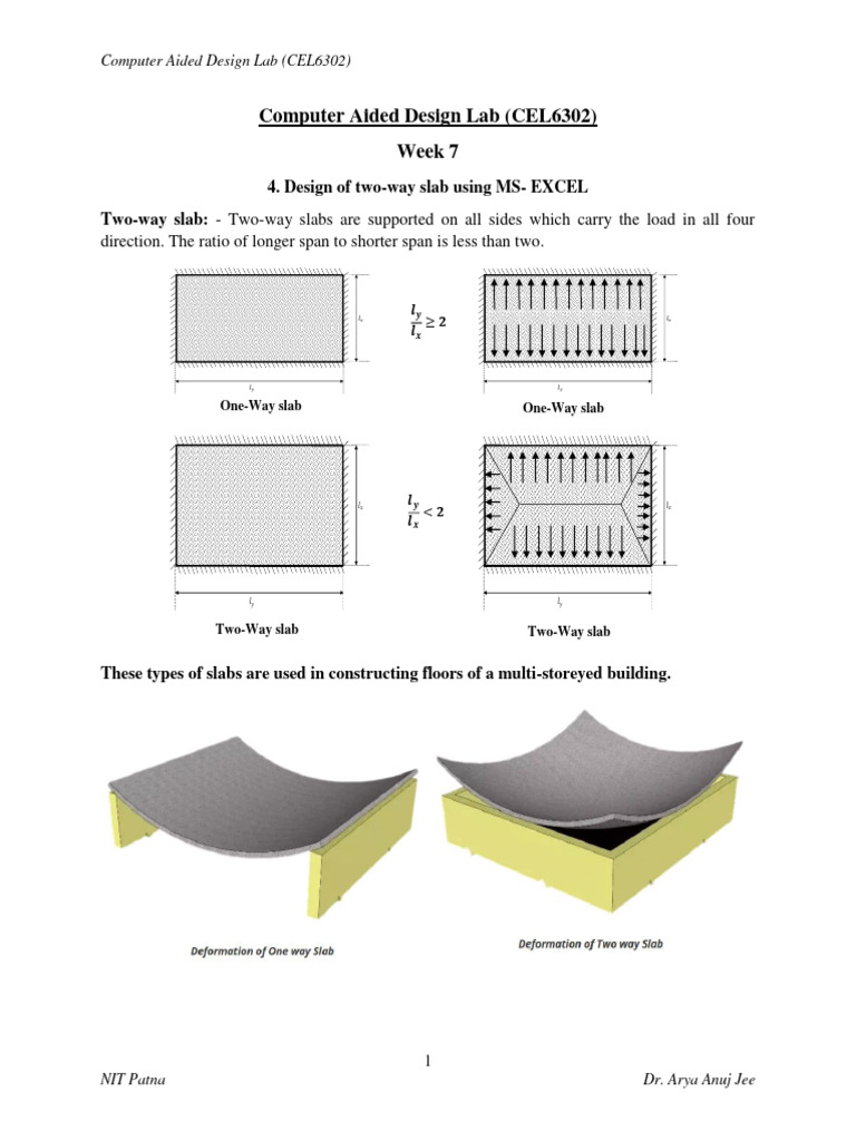 Tutorial - Week 7 - Design of Two Way Slab - 2 | PDF | Shear Stress | Concrete
