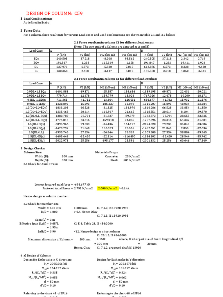 Design of Edge Column (E7) | PDF | Solid Mechanics | Mechanics