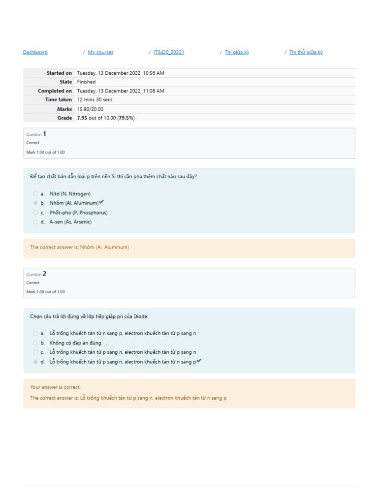 Thi TH Gi A K - Attempt Review4 | PDF
