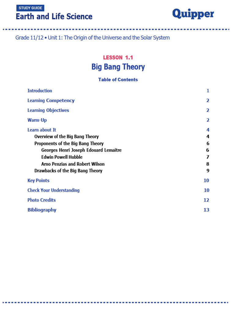 Big Bang Theory Study Guide | PDF | Big Bang | Universe