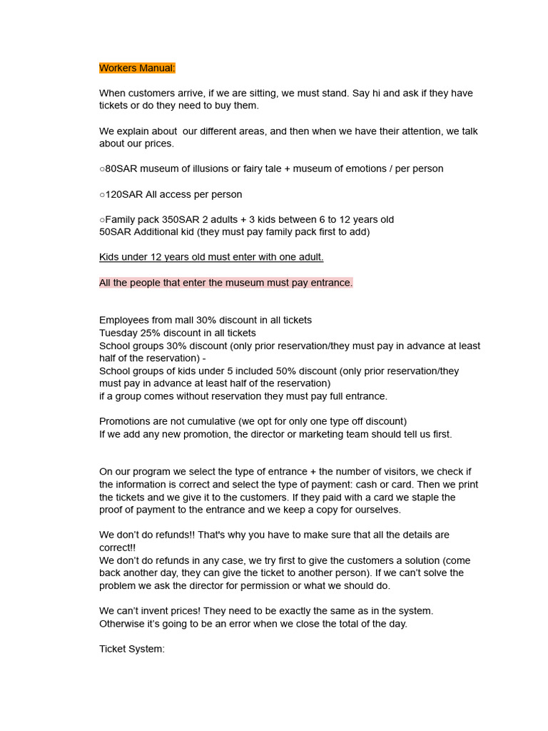 Workers Manual | PDF