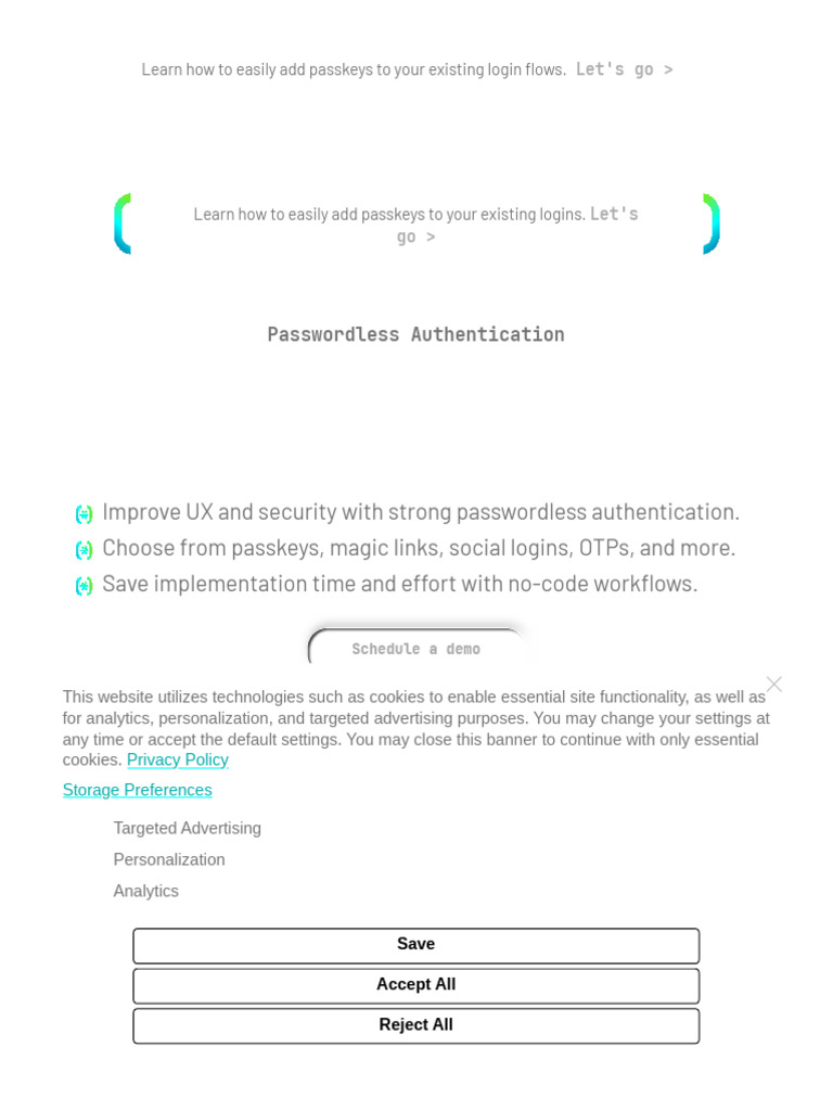 Add Passwordless Authentication To Your App - Descope | Download Free PDF | Http Cookie | Security