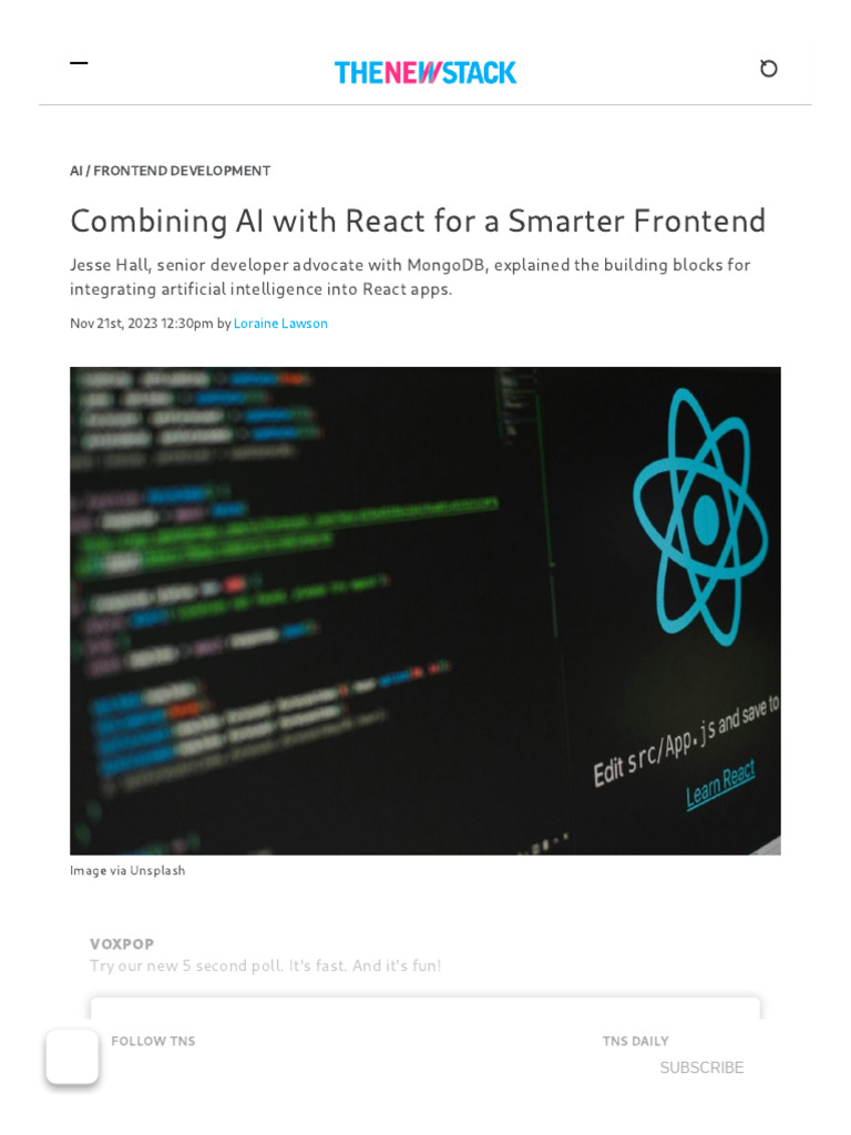 Combining AI With React For A Smarter Frontend - The New Stack | PDF ...