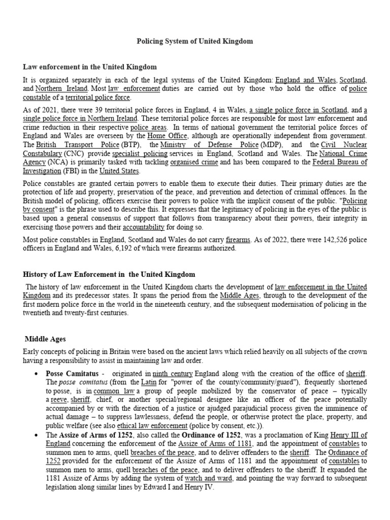 Policing System of United Kingdom Group 4 | Download Free PDF | Police ...