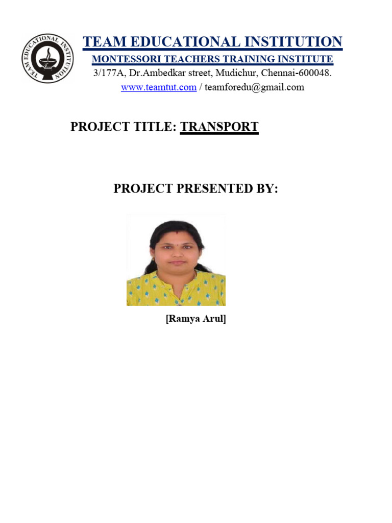 Transport Basics for Educators | PDF | Transport | Mode Of Transport