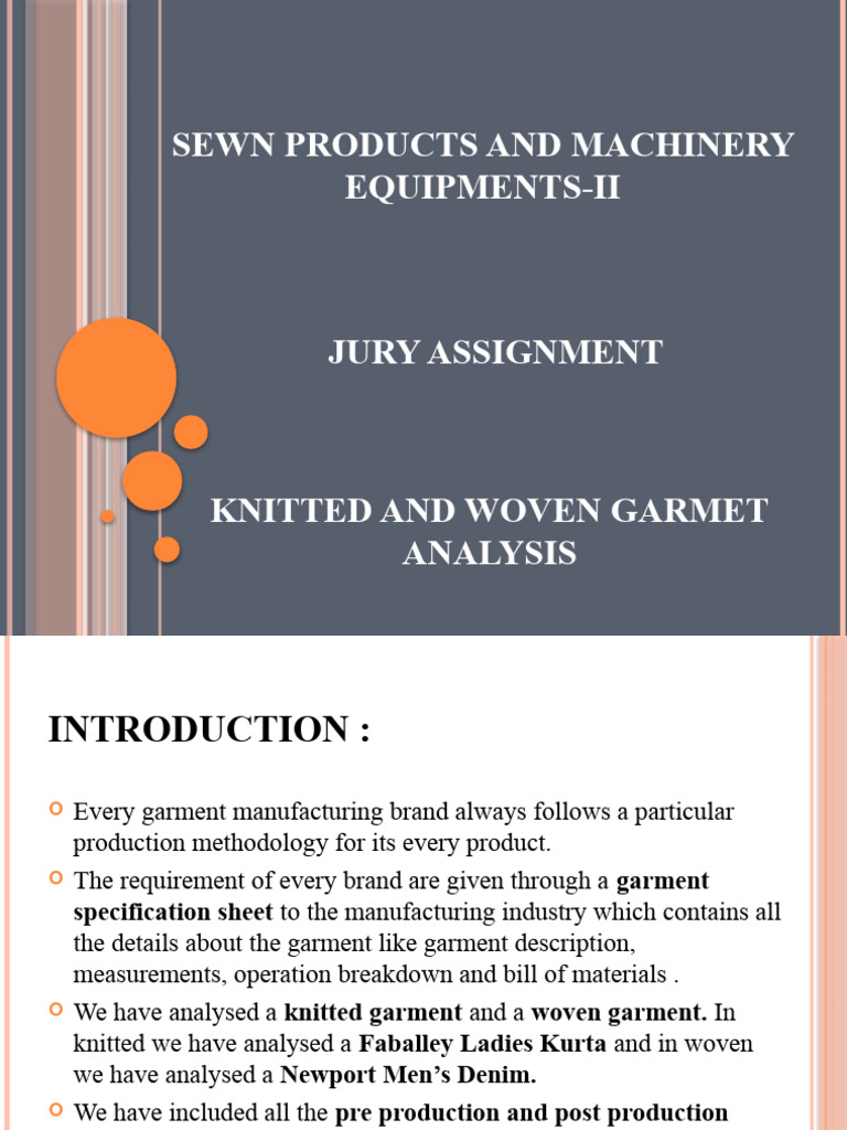 Sewn Products and Machinery Equipments Jury Assignment | PDF | Seam ...