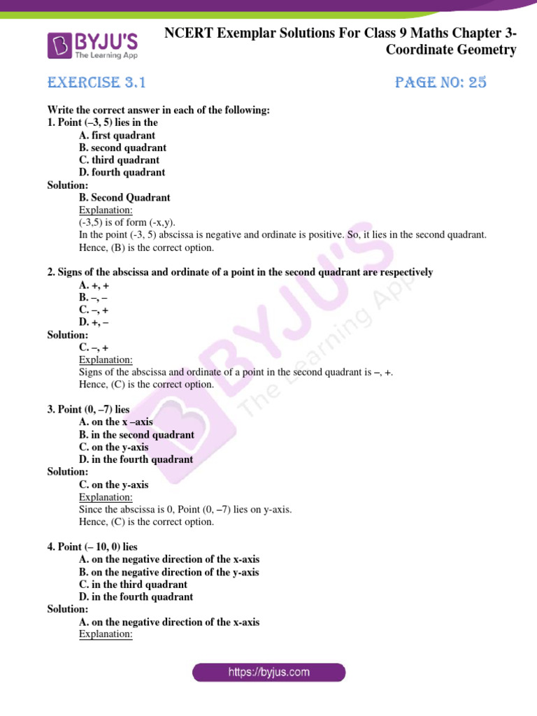 Ncert Exemplar Jan2021 Solutions Class 9 Maths Chapter 3 | PDF ...