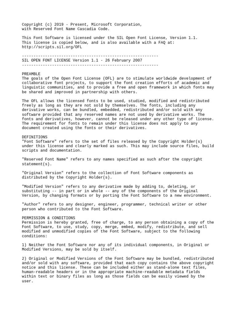 SIL Open Font License | PDF | Copyright | Software