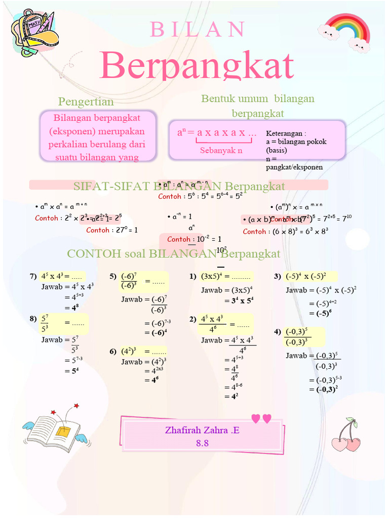 Sifat dan Contoh Soal Bilangan Berpangkat | PDF