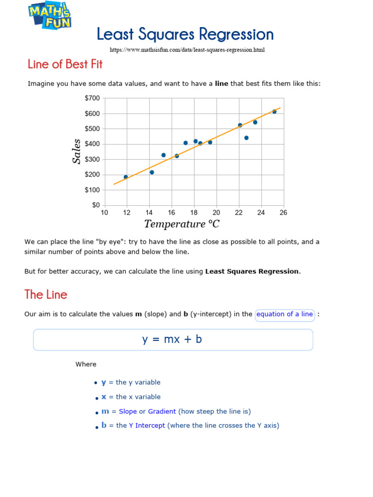 MathIsFun LeastSquares | PDF