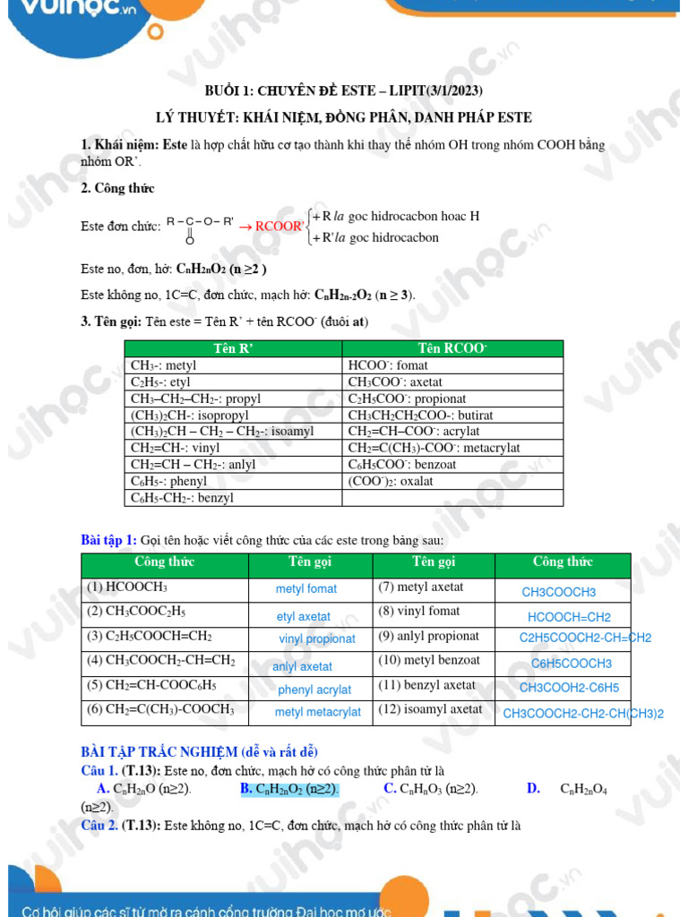 Rcoor' : Tên R' Tên Rcoo | PDF